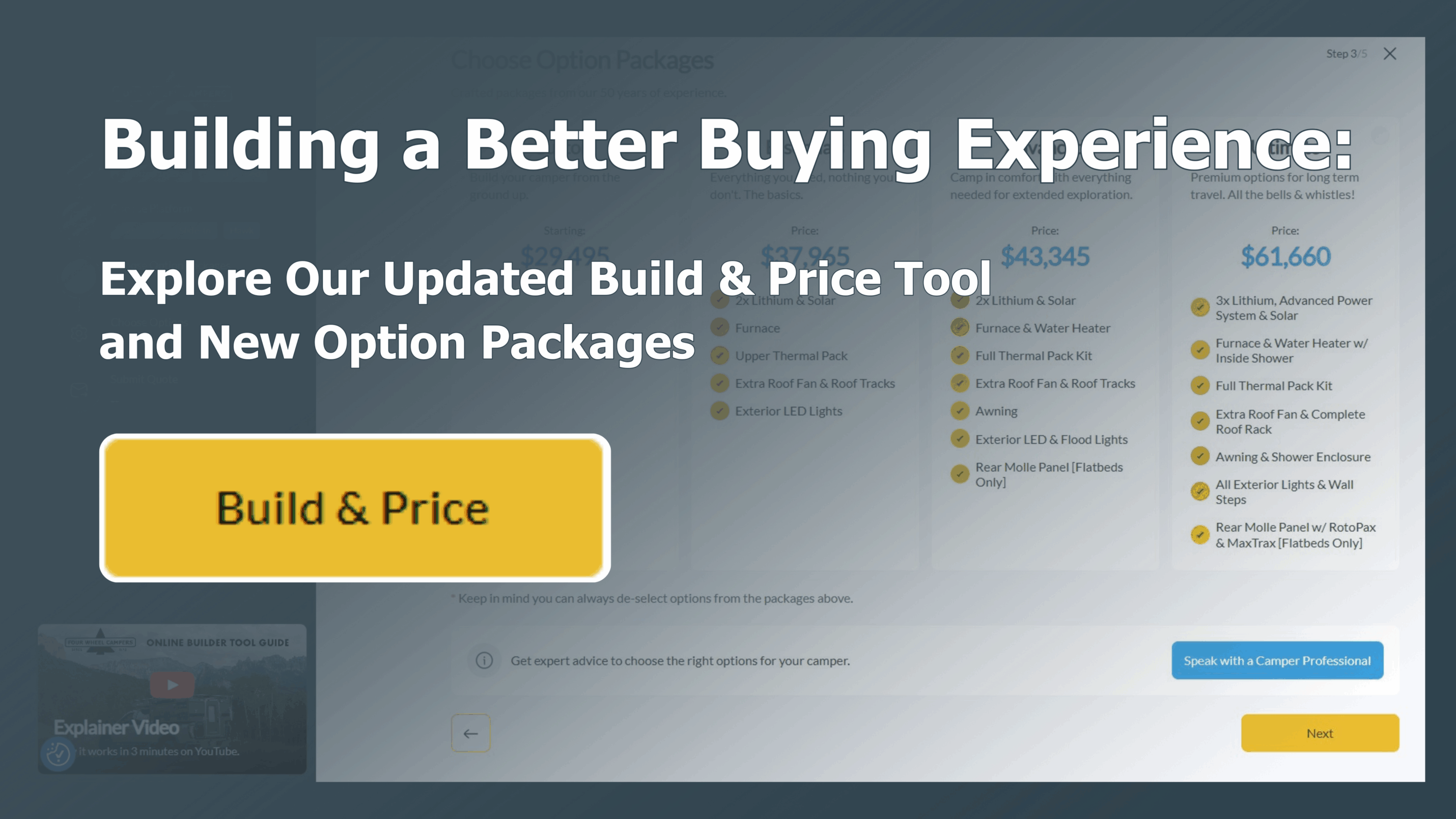 Four Wheel Campers: Updated Build & Price Tool & New Packages